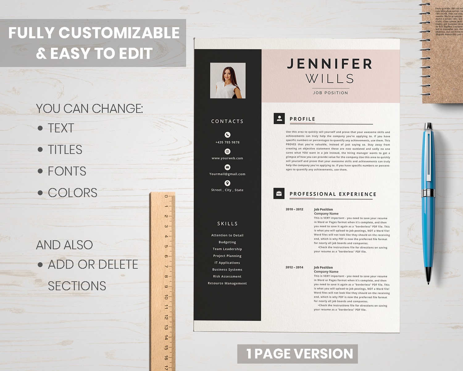 Jennifer Resume Template #89008